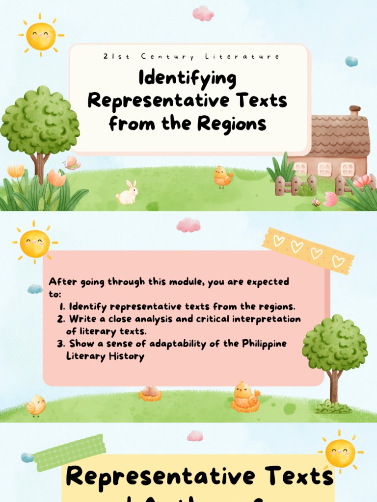 Identifying Representative Texts From The Regions | PDF | Philippines
