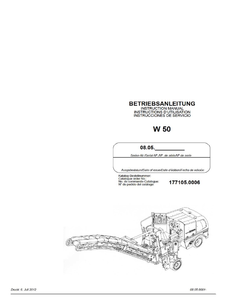 WIRTGEN W50 - Manual Instrucciones | PDF