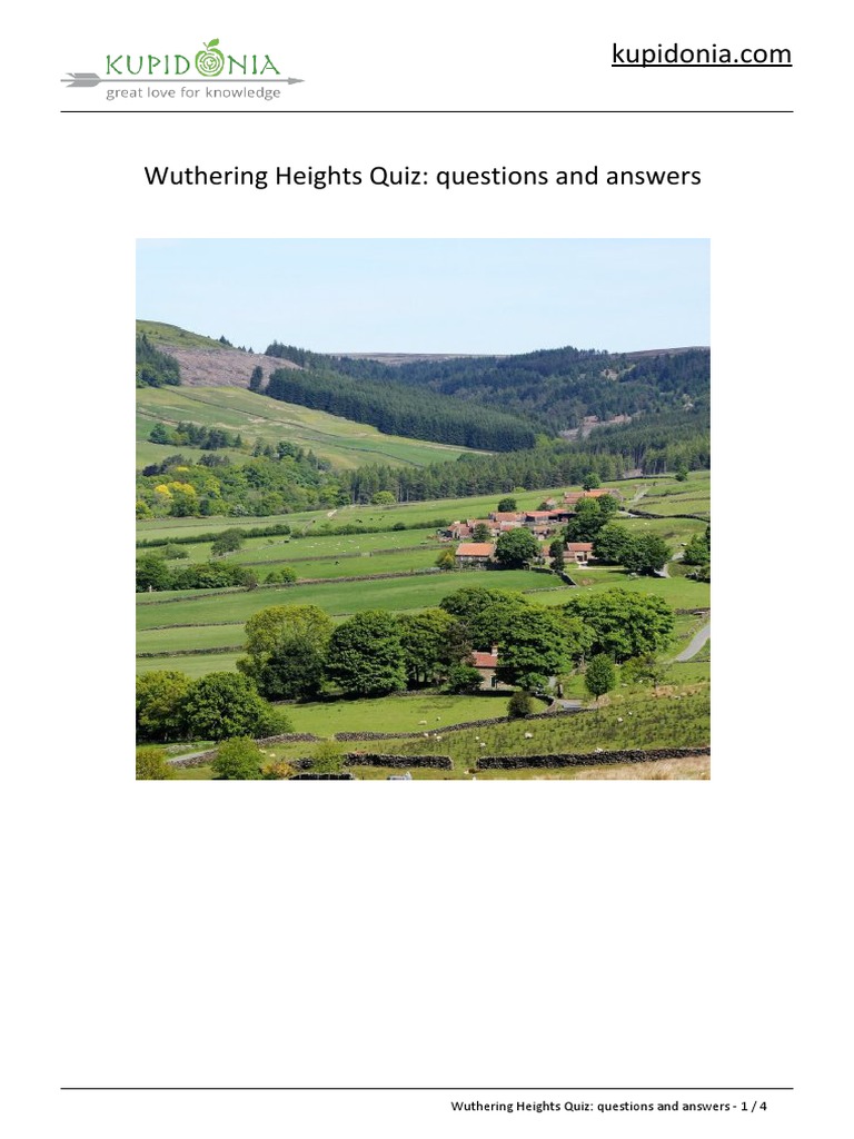 Quiz Wuthering Heights by Emily Bronte | PDF | Wuthering Heights