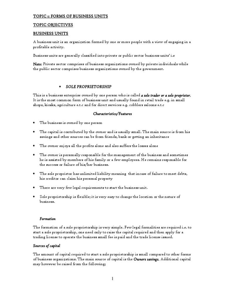 Forms of Business Units | PDF | Partnership | Stocks