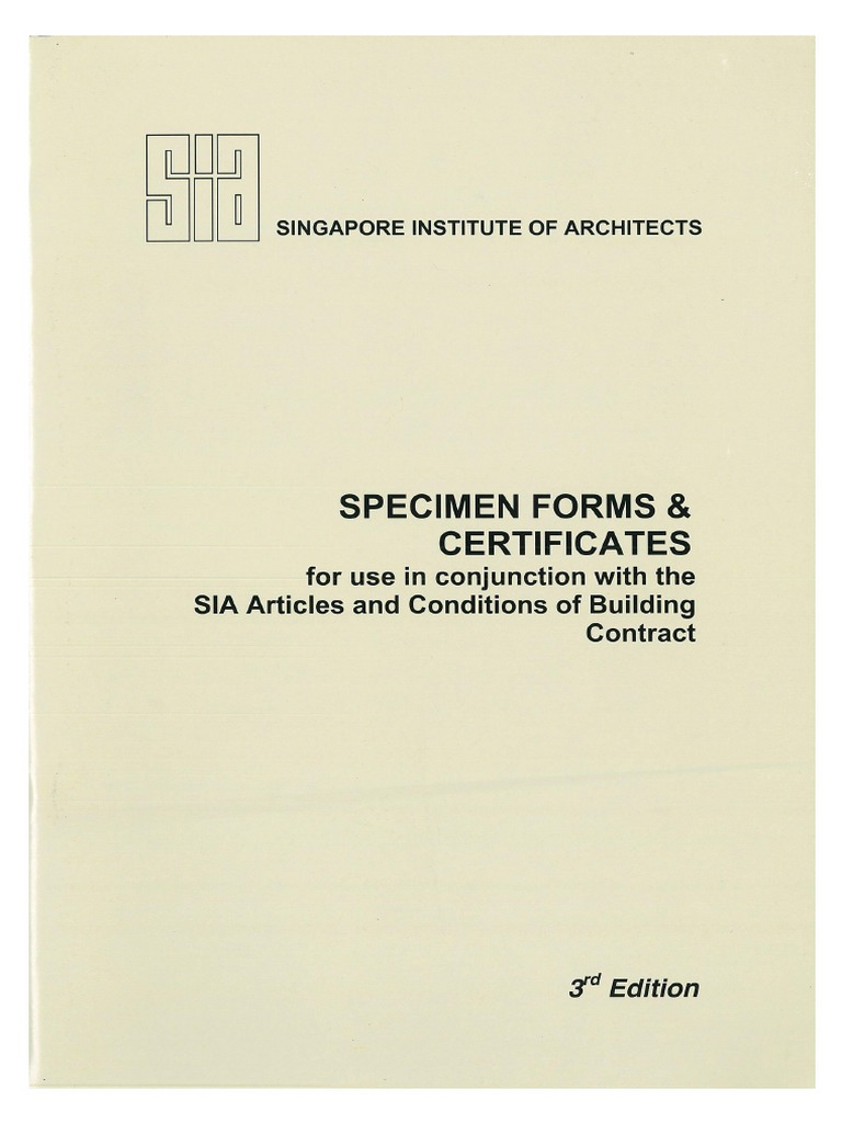 Sia - Specimen Forms and Certificates | PDF