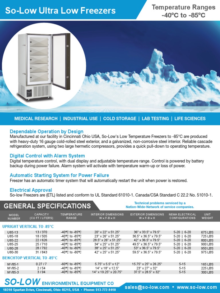 Catálogo Técnico - Freezer Baixa Temperatura | PDF | Refrigerator | Refrigeration