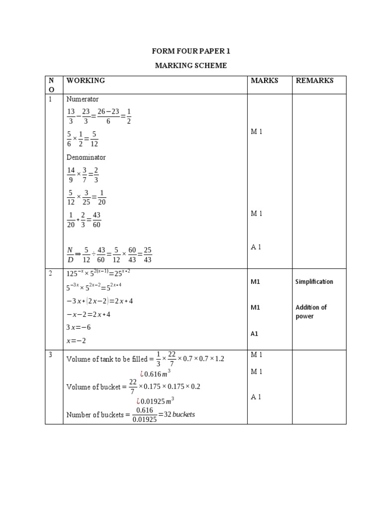 Math F4 PP1 MS | PDF | Physics | Metrology