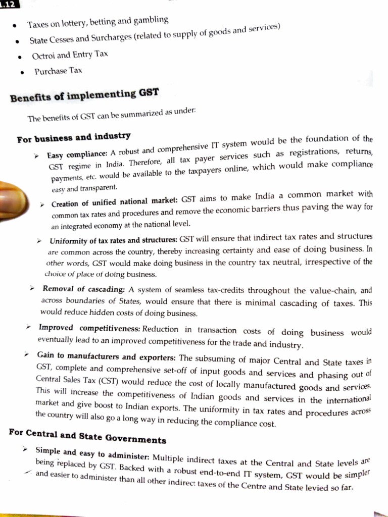 An Overview Of The Key Benefits Of Implementing The Goods And Services