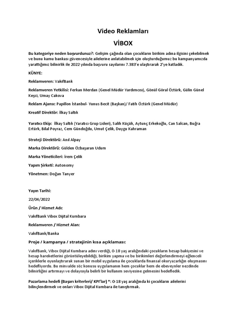 Vibox Döküman | PDF