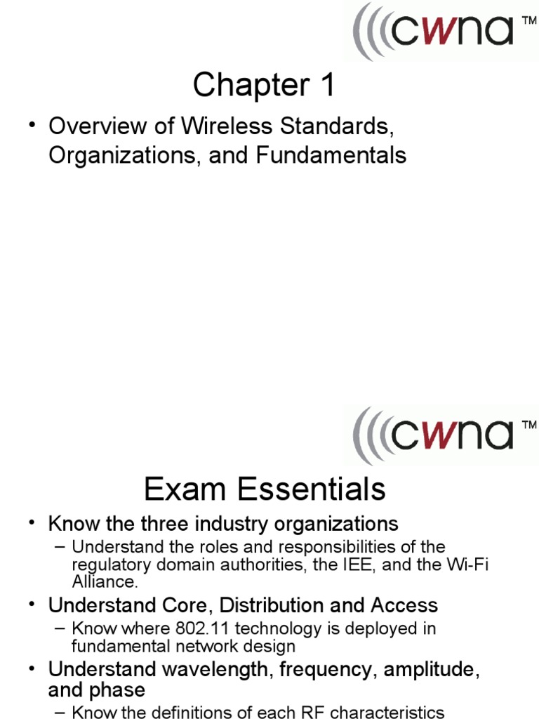 CWNA Chapter1 | PDF | Wi Fi | Modulation