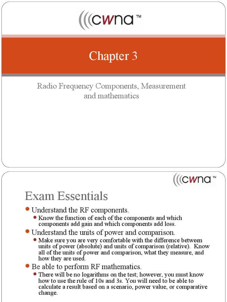 CWNA Chapter3 | PDF | Decibel | Electricity