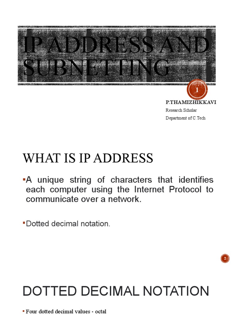 IP Address and Subnetting | PDF | Ip Address | Computing