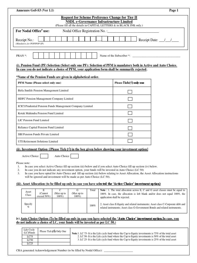 GoS-S3 Scheme Preference | PDF | Asset Allocation | Private Sector