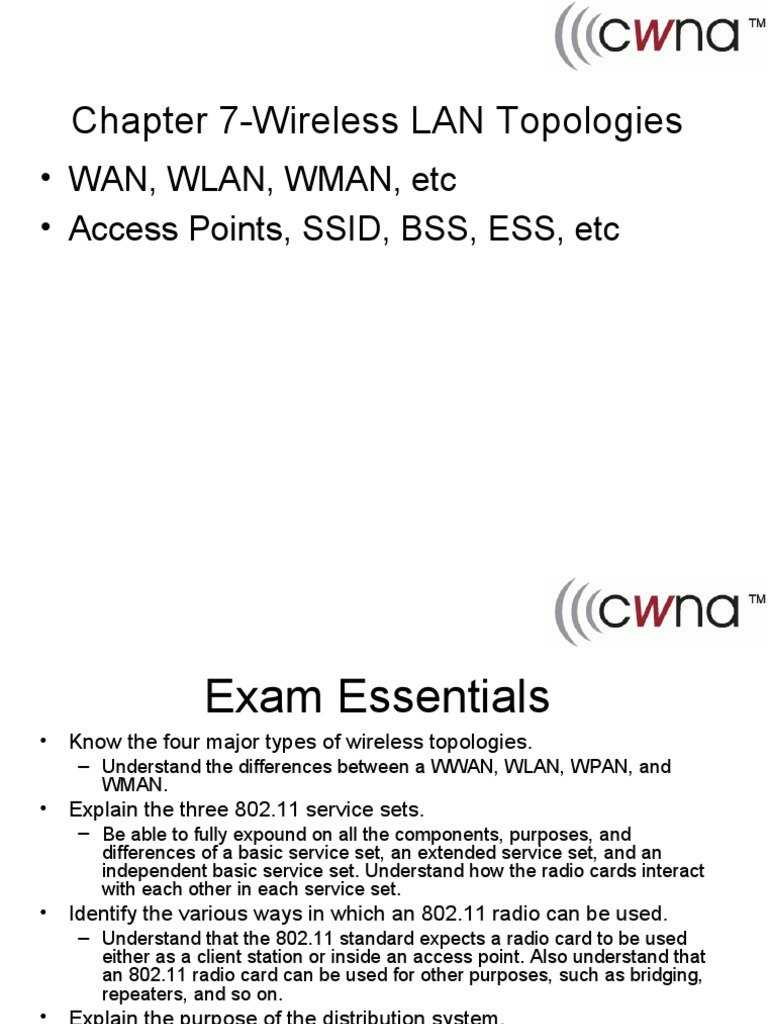 CWNA Chapter7 | PDF | Wireless Lan | Duplex (Telecommunications)