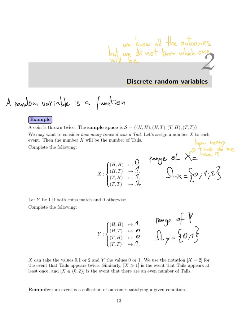 4ma1 2223 Chapter 02 Discrete RV | PDF | Probability Distribution | Random Variable