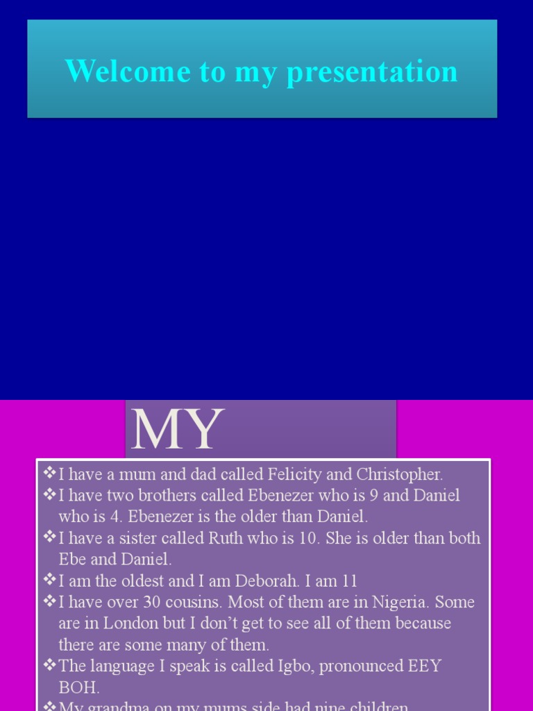 Welcome To My Presentation | PDF