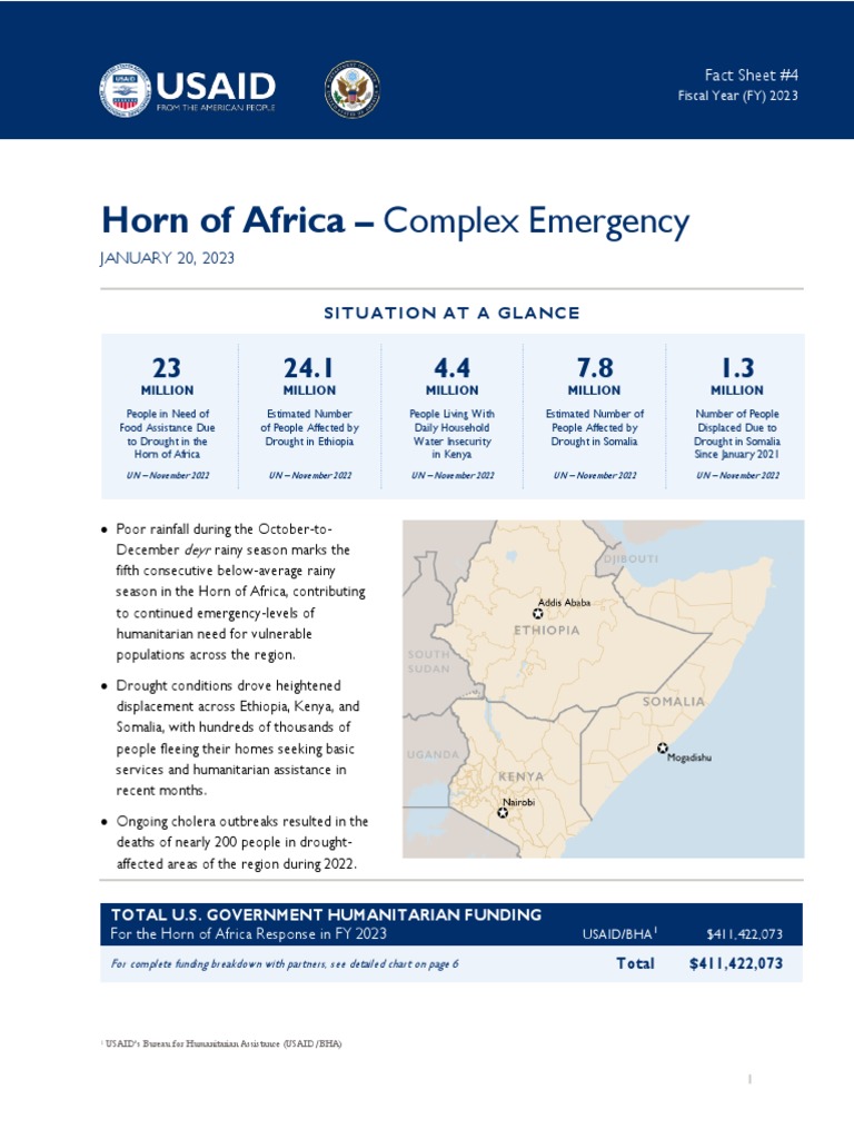 2023-01-20 USG Horn of Africa Complex Emergency Fact Sheet 4 0 | PDF ...