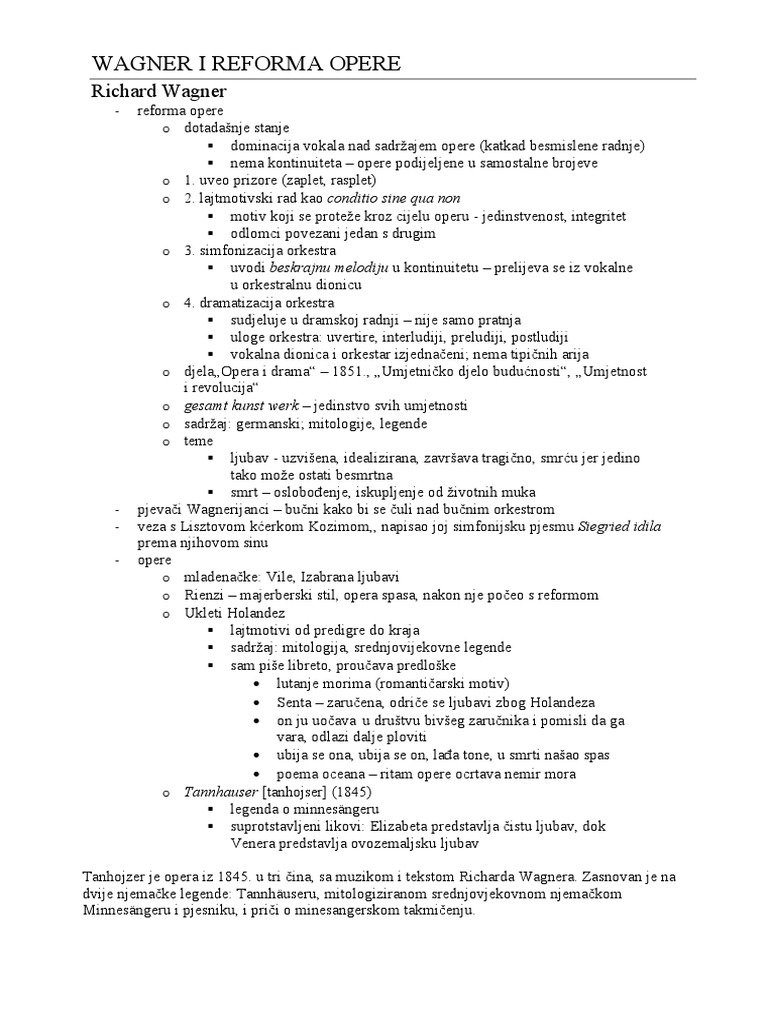 WAGNER I Reforma Opere | PDF