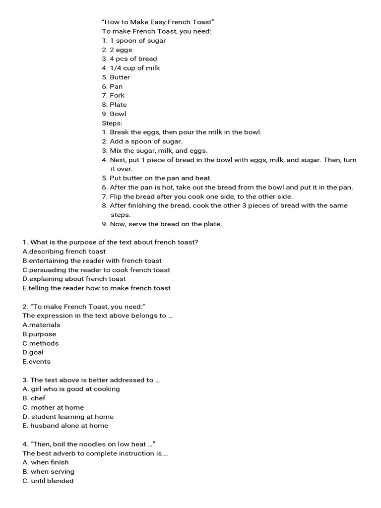 Procedure Text Grade 12 | PDF | Cakes | Cheesecake