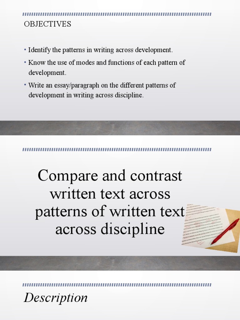 Compare and Contrast Written Text Across Patterns of | PDF