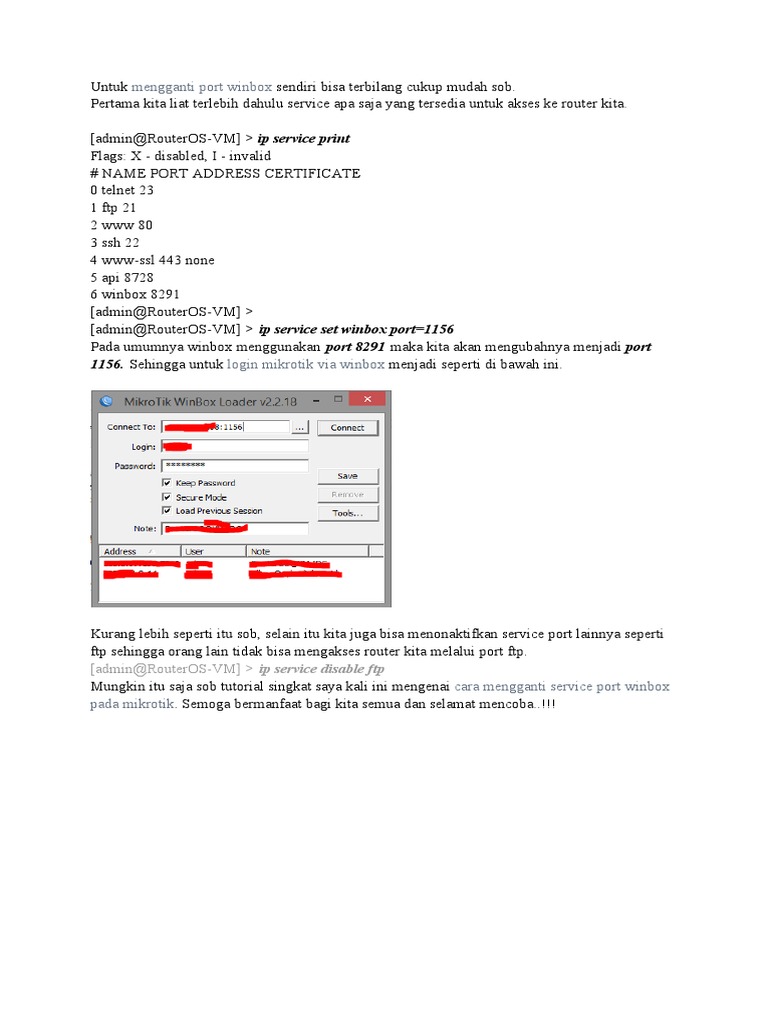 Mengganti Port Winbox | PDF | Komputer