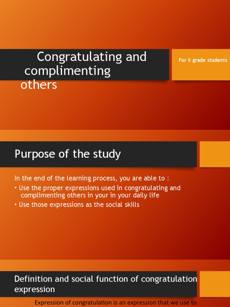Congratulating & Complimenting Guide | PDF | Adjective | Noun