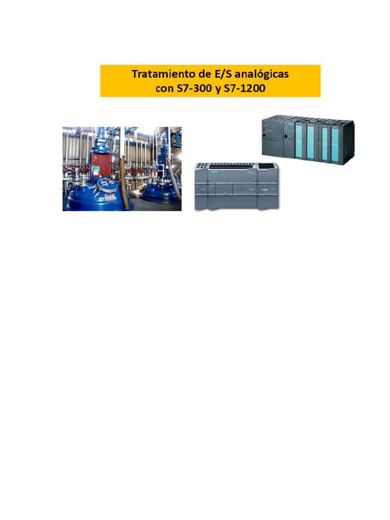 Control De Variables Analogicas Con S7 1200 Pdf