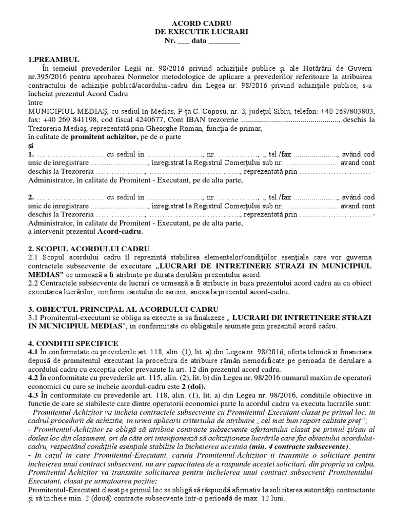 Model ACORD CADRU Drumuri 2022 | PDF