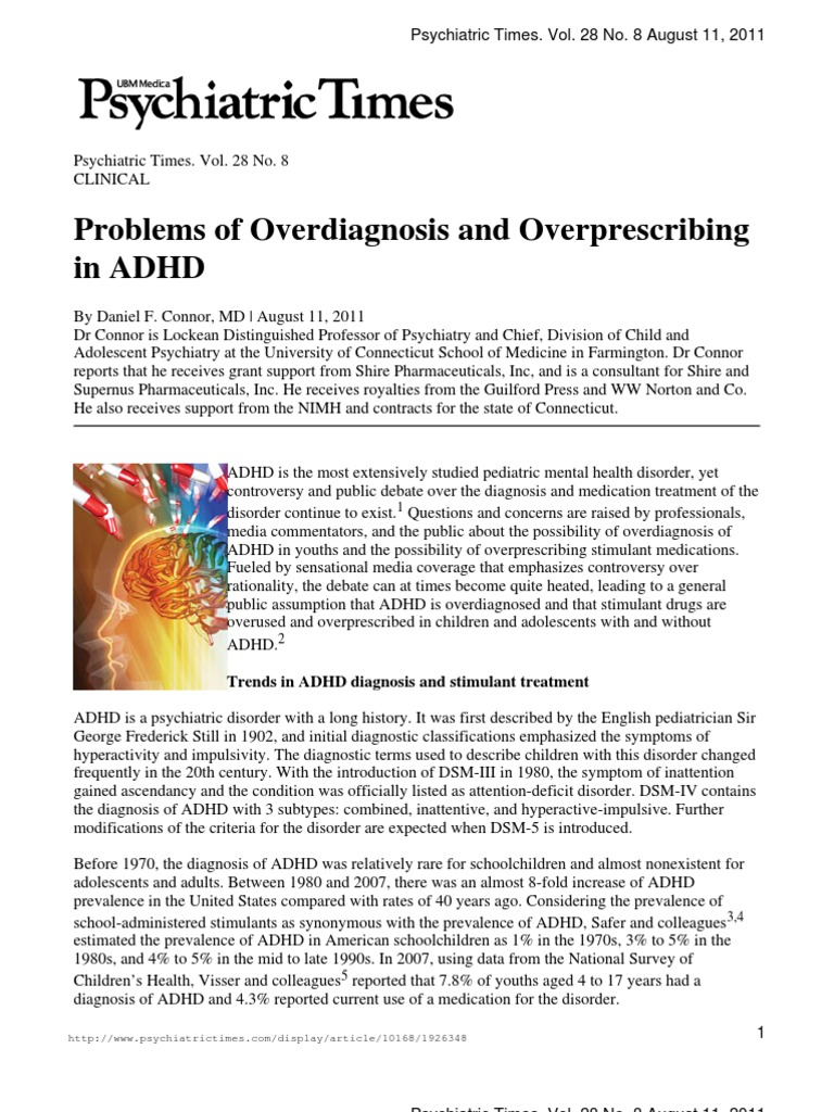 Problems of Over Diagnosis and Over Prescribing in ADHD | PDF ...