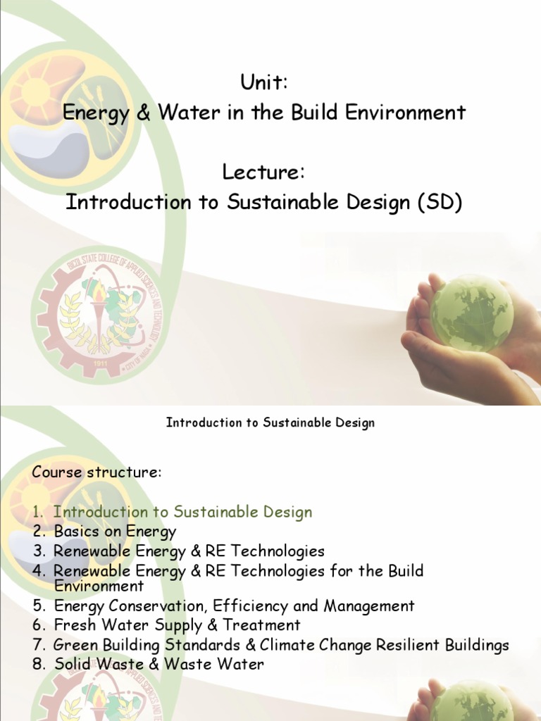 Energy, Water in The Build Environment (Intro) | PDF | Sustainable ...
