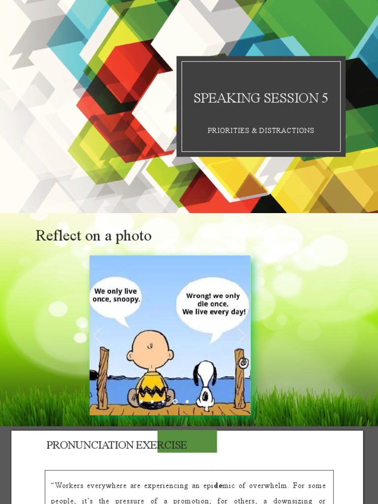 Speaking 5 - Priorities and Distractions | PDF