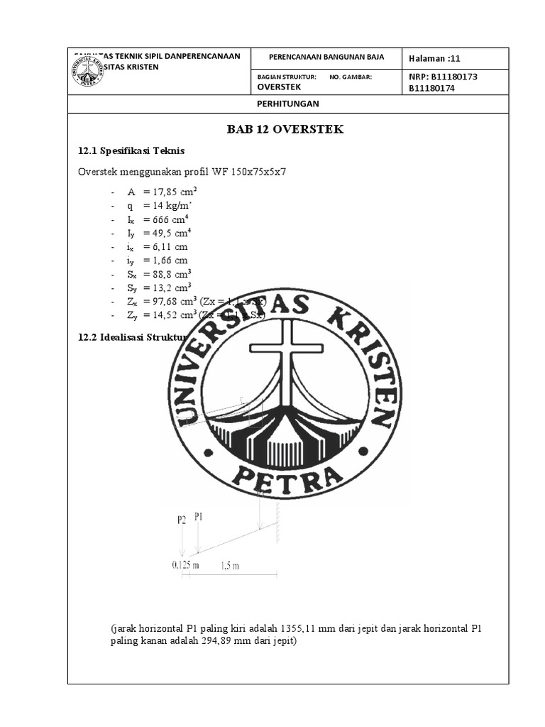 Perhitungan Overstek Baja WF | PDF