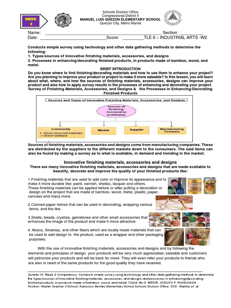Tle 6 - Ia-Las-Week 2-Q4 | PDF | Etching | Engraving