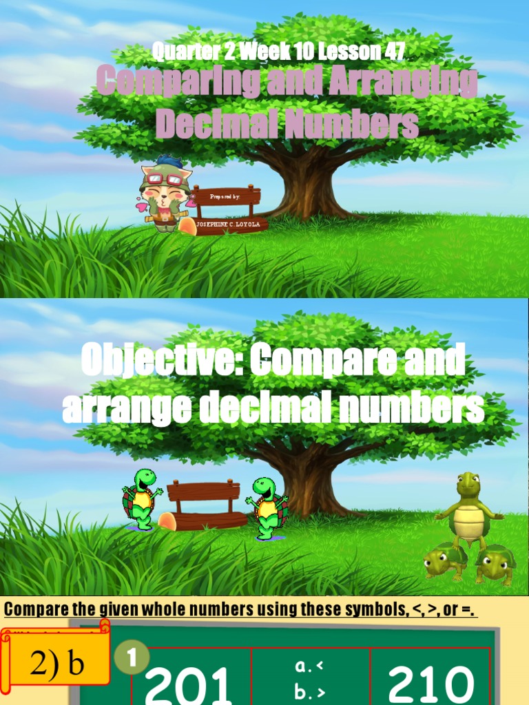 Comparing And Arranging Decimal Numbers Lesson Pdf Mathematical
