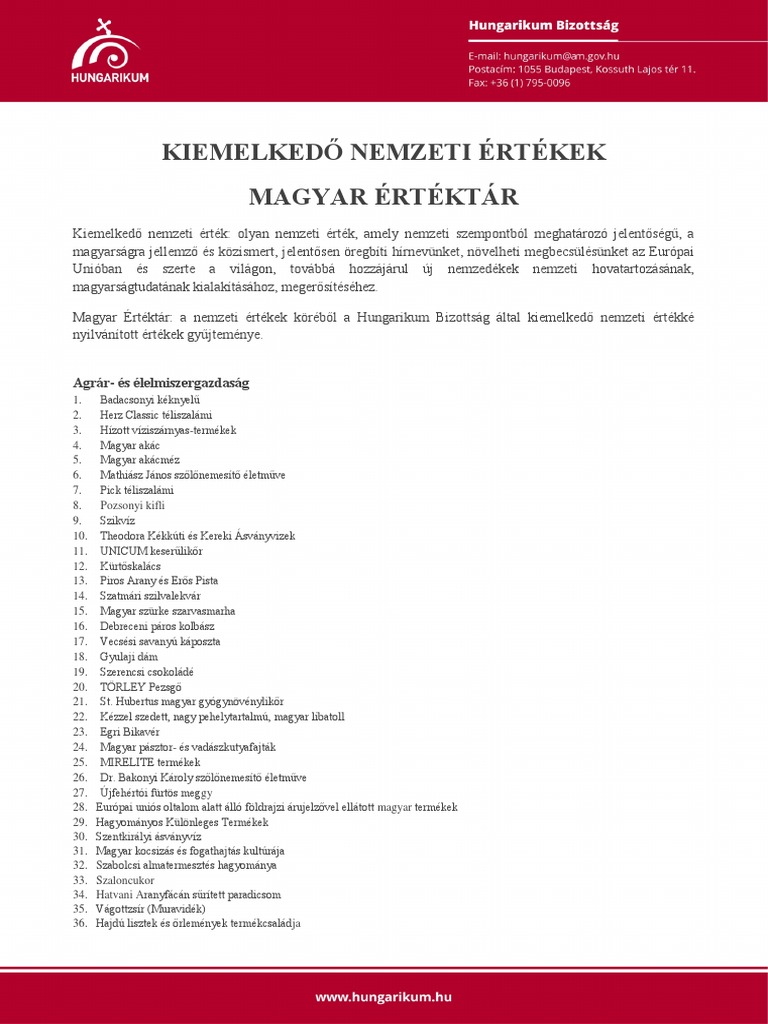 2022 12 13 Kiemelkedő Nemzeti Ertekek-Lista | PDF 2022 12 13 Kiemelkedő Nemzeti Ertekek-Lista | PDF