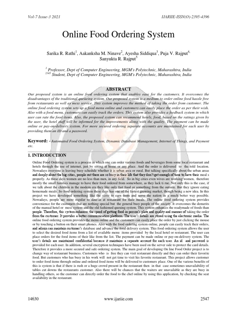 Online Food Ordering System | Download Free PDF | Java Script | World ...