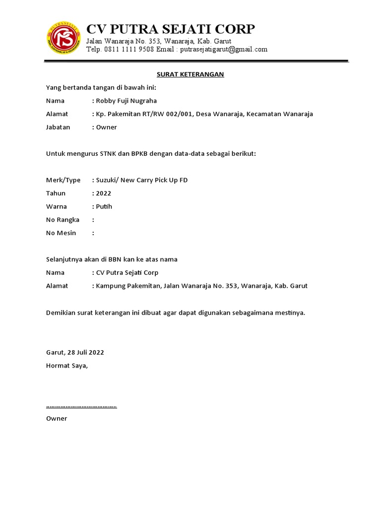 Surat Keterangan Kop | PDF