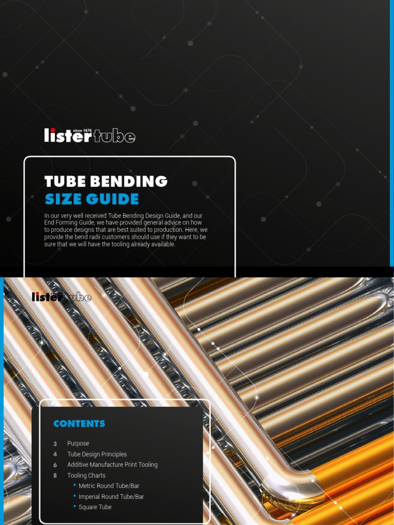 ListerTube - A5 Tube Bending Size Guide - Digital | PDF | Pipe (Fluid Conveyance)