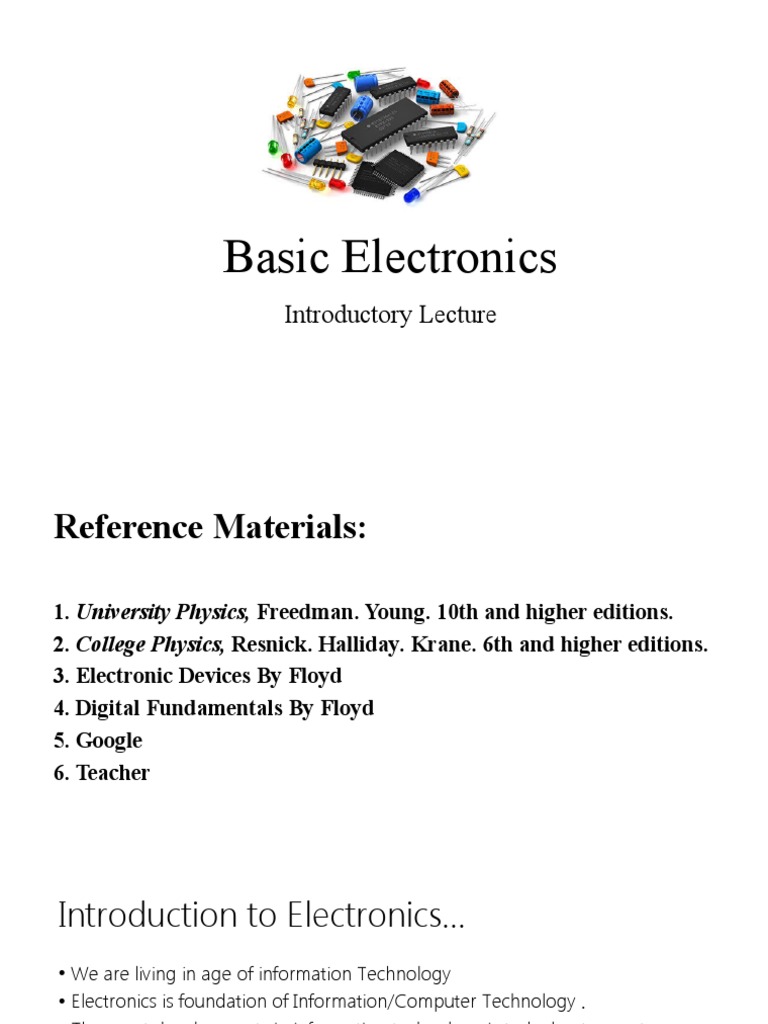 01-Lecture-BE-Introduction To Electronics | PDF