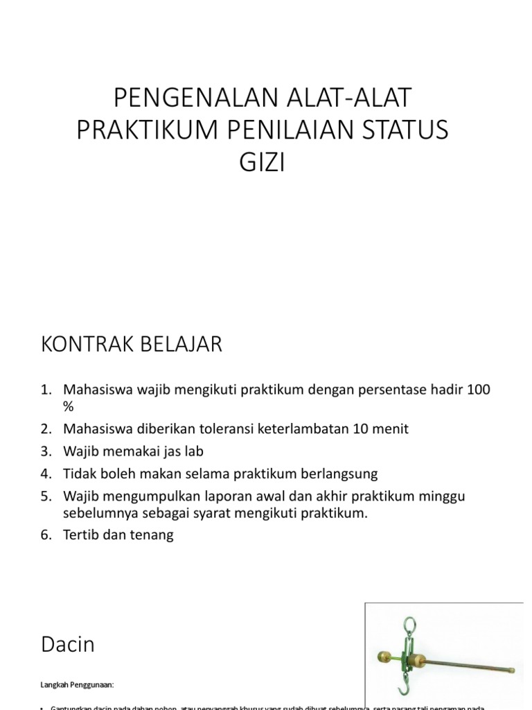 Pengenalan Alat-Alat Praktikum Penilaian Status Gizi | PDF
