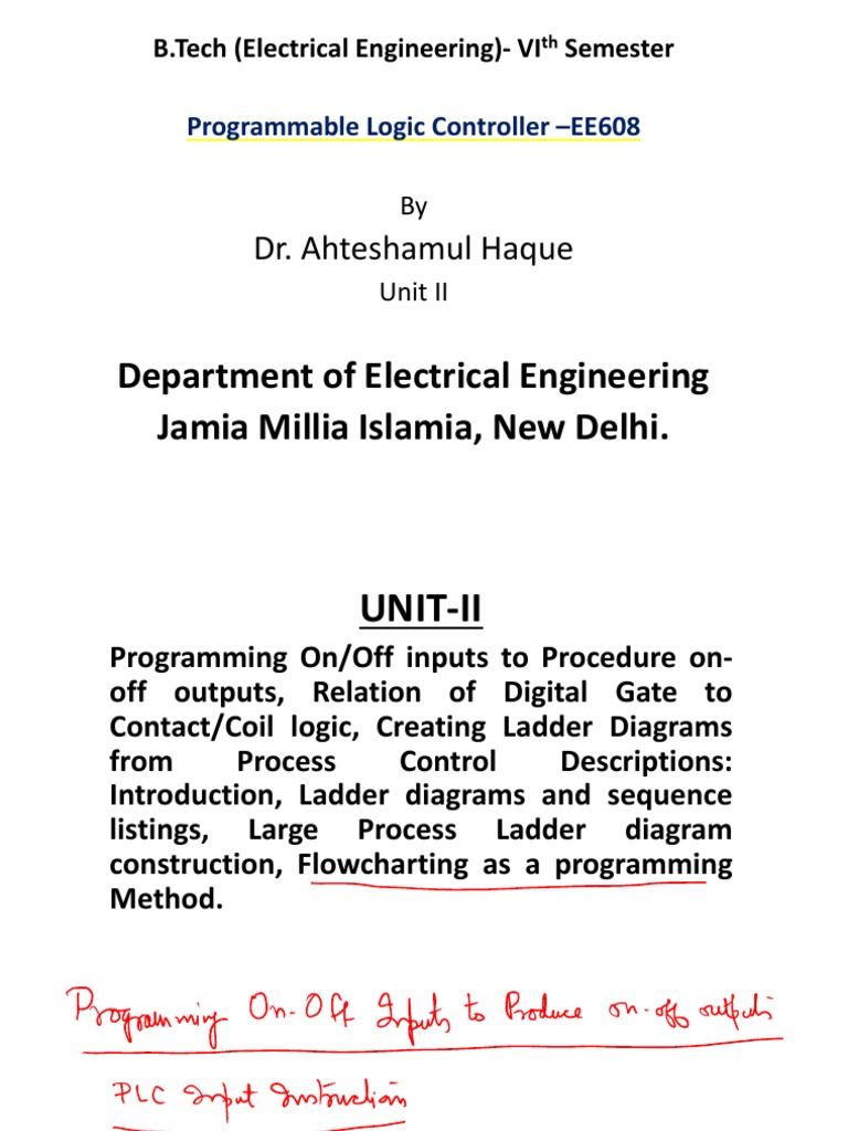 Lecture Notes PLC - Unit II | PDF | Programmable Logic Controller ...