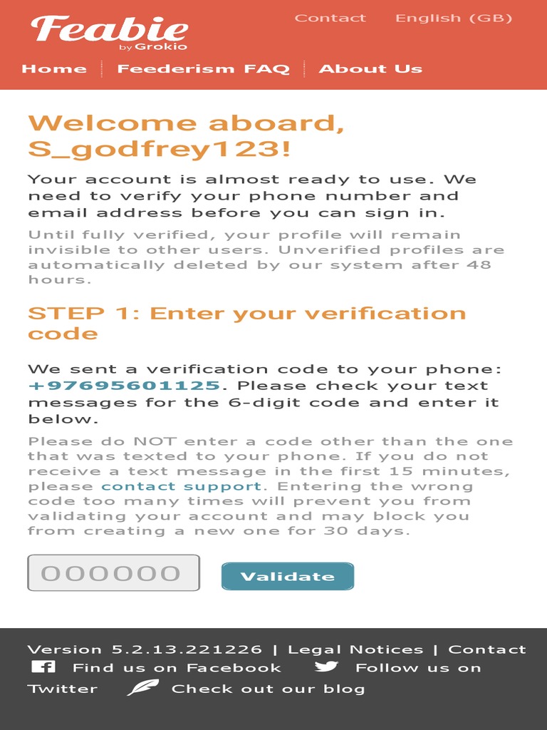 Feabie - Account Creation Success | PDF