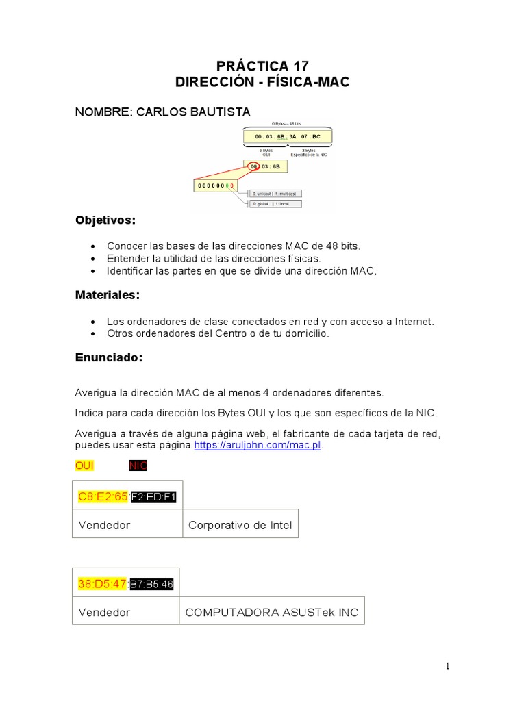 Direcciones MAC: Conceptos y Práctica | PDF
