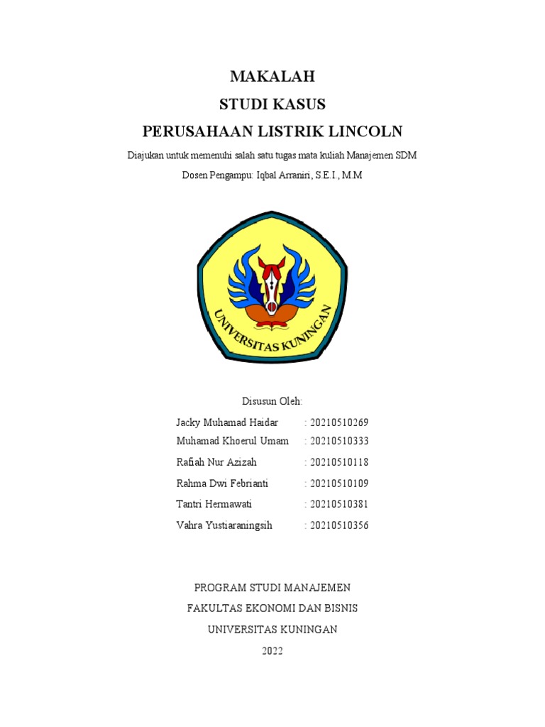 Makalah Studi Kasus Lincoln Company | PDF