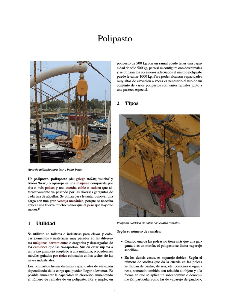 POLIPASTO | PDF | Mecanica clasica | Cinemática