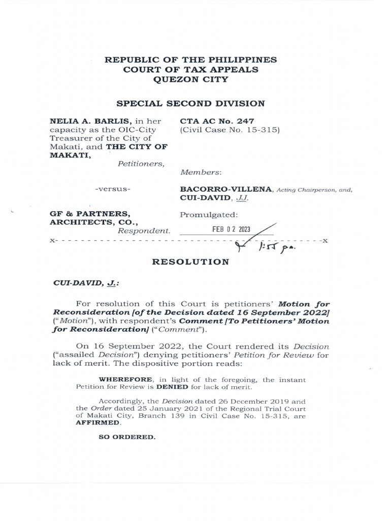 Cta 2D Ac 00247 M 2023feb02 Oth | PDF | Taxes | Taxpayer