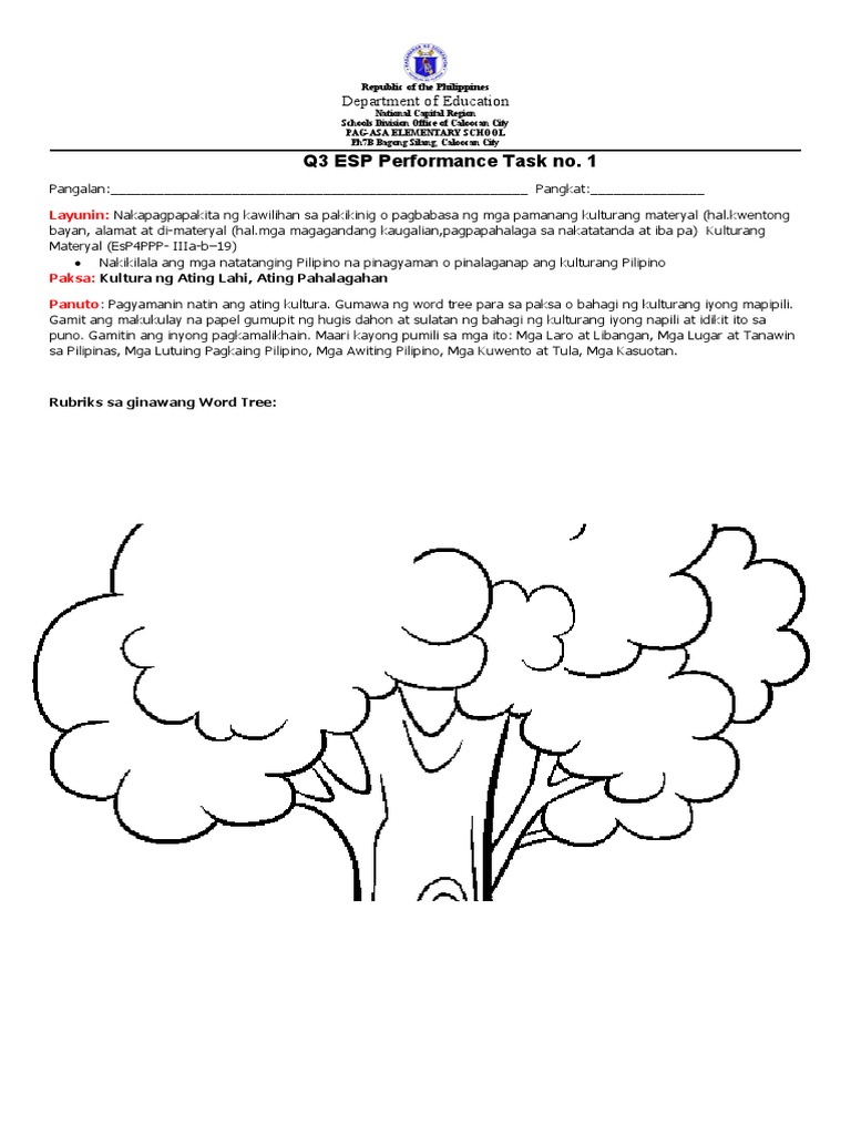 Q3 Esp Performance Task No. 1 | PDF