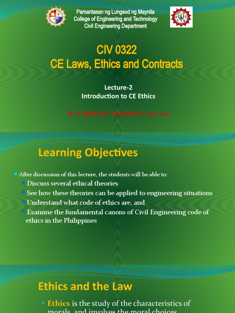 Lecture-2 Introduction To CE Ethics | PDF | Utilitarianism | Rights