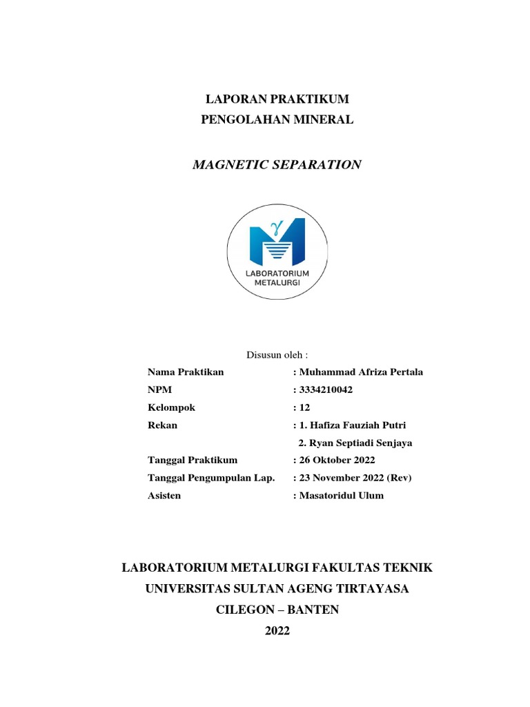 MAGNETIC SEPARATION EXPERIMENT REPORT | PDF