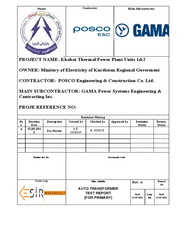 7 Auto Transformer Test Reports | Download Free PDF | Transformer ...
