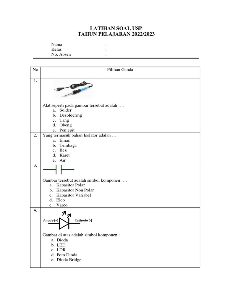 Latihan Soal Usp Xii Tei 2022 - 2023 | PDF