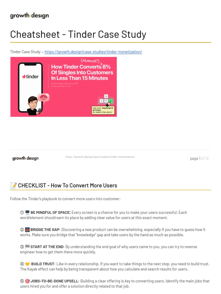 Tinder Onboarding Cheat Sheet | PDF | Tinder (App) | Cognitive Science