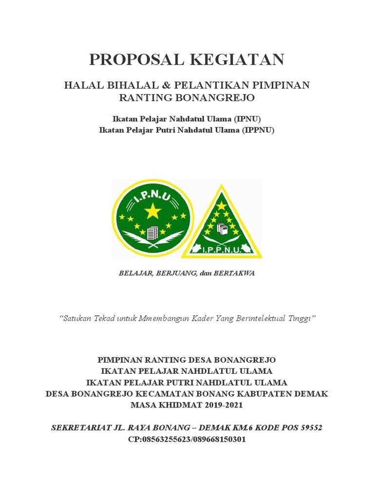 Proposal Kegiatan PR Ipnu Ippnu Bonangrejo | PDF Proposal Kegiatan PR Ipnu Ippnu Bonangrejo | PDF