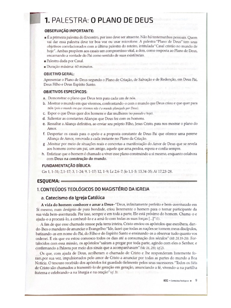 Palestra o Plano de Deus | PDF
